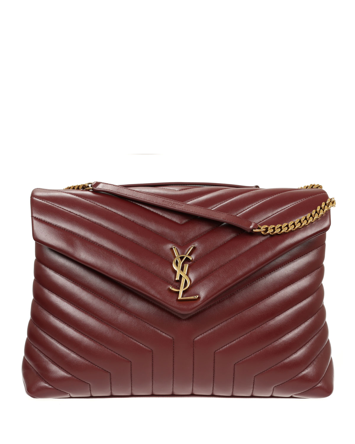 Saint Laurent Loulou Monogram YSL Large V Flap Chain Shoulder Bag Lt Saint Laurent Loulou Monogram YSL Large V Flap Chain Shoulder Bag Lt